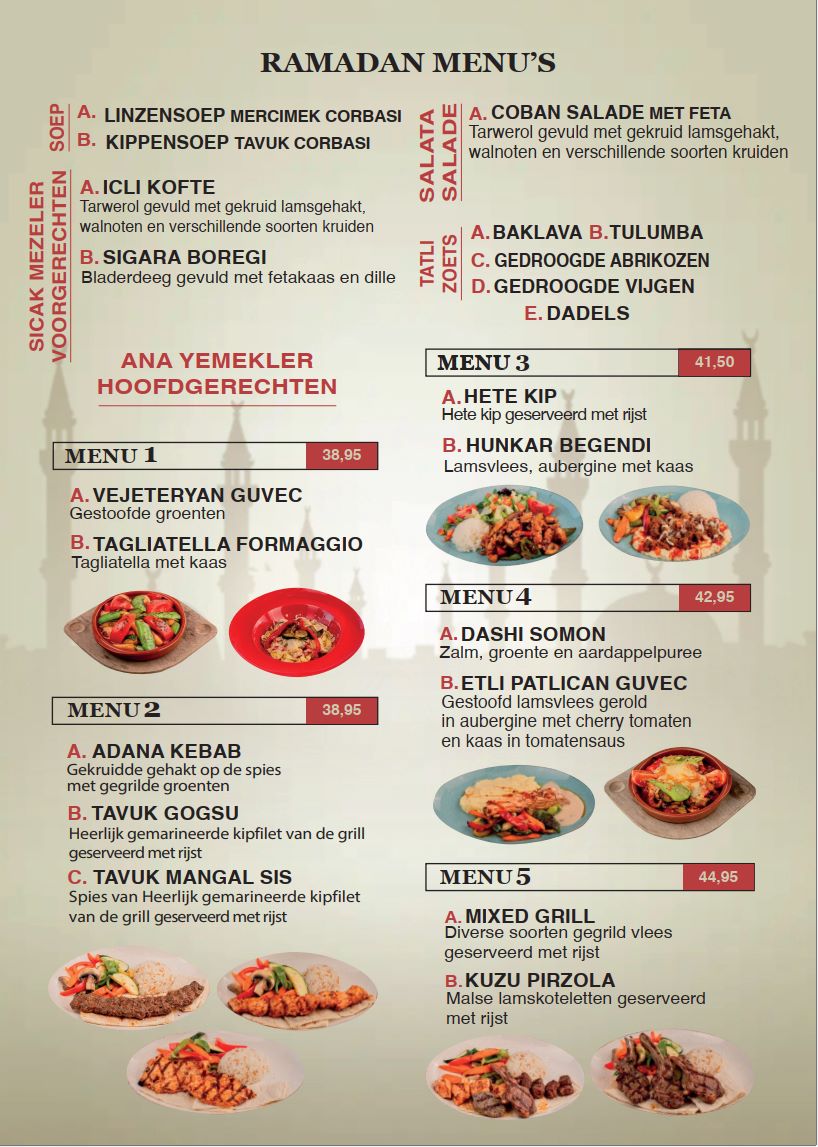 Ramadan Menu - Sortie Café & Restaurant Amsterdam - Turks ontbijt ...